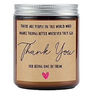 KAAYEE Thank You Gifts for Women Men, Employee Teacher Appreciation Gifts, Farewell Retirement Gifts Coworker Boss, Christmas Birthday Gifts for Mom Dad Lavender Natural Soy Wax 7OZ Scented Candles