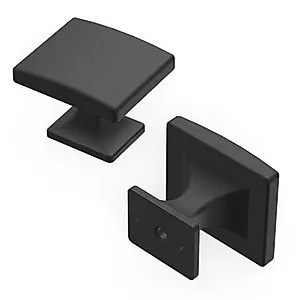 Hickory Hardware 10 Pack Solid Core Kitchen Cabinet Knobs, Luxury Cabinet and Dresser Knobs, Handle Pulls for Doors & Drawers, 1-7/16 Inch, Black Iron, Forge Collection