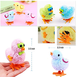 UNGLINGA Wind Up Chicks Easter Eggs Basket Stuffers Decorations for Toddler Boys Girls Kids Gift Prefilled Chicken Surprise Egg Toy Party Supplies Pack of 6