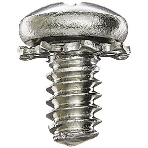 Small Parts 18-8 Stainless Steel Machine Screw, Plain Finish, Pan Head, Phillips Drive, Meets ASME B18.13, External-Tooth Lock Washer, 1/4" Length, Fully Threaded, #4-40 UNC Threads (Pack of 50)