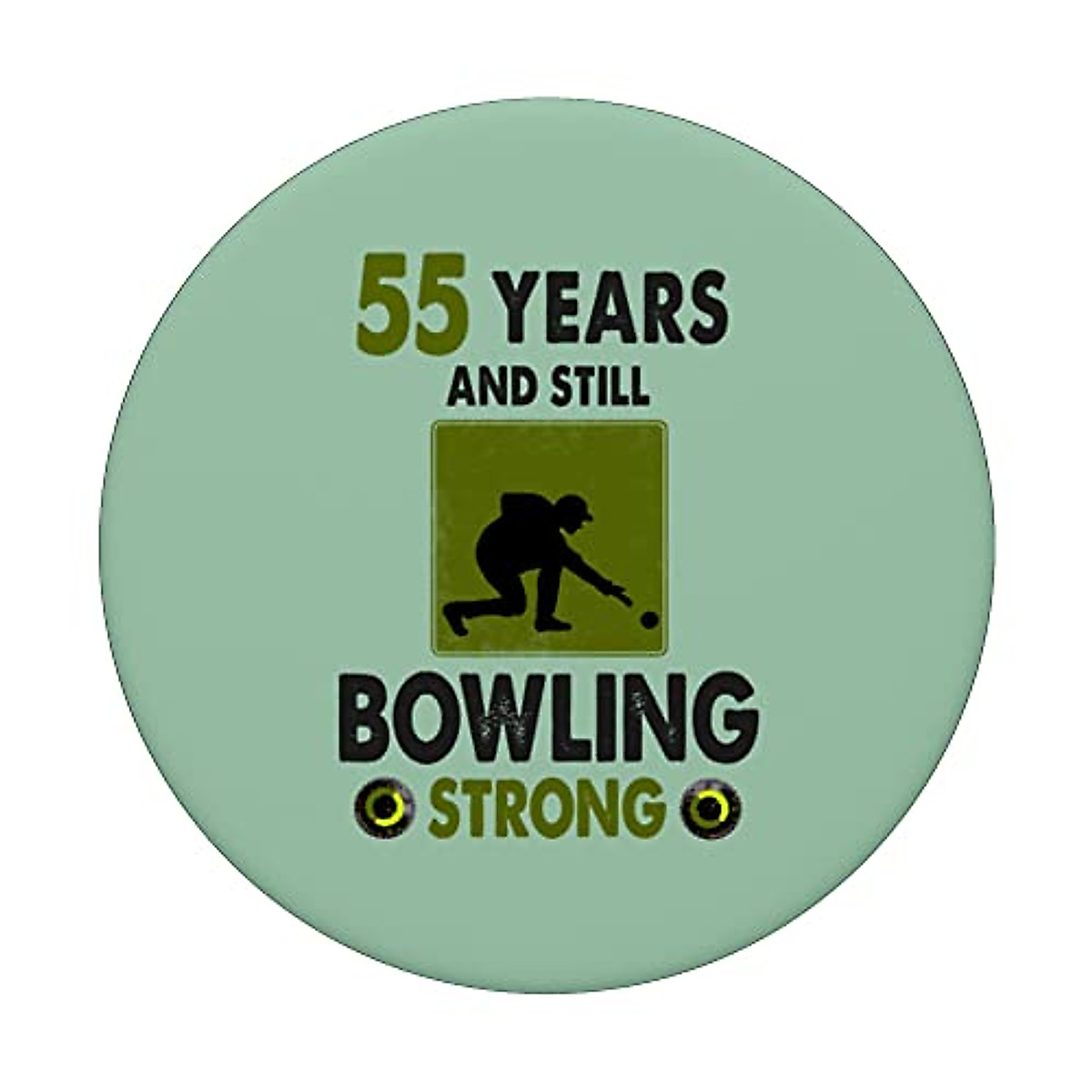 Lawn Bowls 55th Birthday Idea For Men & Funny Lawn Bowling PopSockets Swappable PopGrip