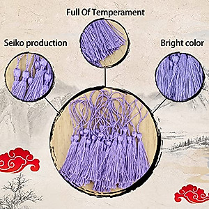 EKIND Silky Floss Tassels, 5-Inch Handmade Soft Craft Mini Tassels for Jewelry Making, Souvenirs, Bookmarks, DIY Crafts (25PCS, Purple)