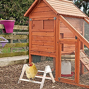 NUOBESTY Chicken Wooden Jungle, 1 Pc Birds Gym Backyard Barnyard, Chick Perch Wood Stand Chicken Cage Wood Roosting Bar Chicken Toys for Coop and Brooder for Chickens Hens Chicks |43X34X25.5CM