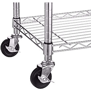 Simple Deluxe Heavy Duty 5-Shelf Shelving Unit, 35" D x 18"W x 70" H, 35 x 18 x 70‘’, Chrome