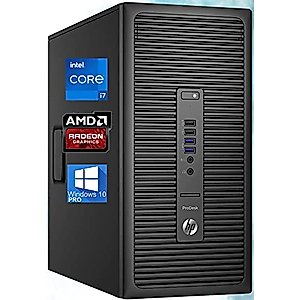 HP 600 G2 ProDesk Mini-Tower PC, Intel Quad-Core i7-6700 Upto 4.0GHz, 32GB RAM, 256GB SSD, AMD R7 240 2GB HD Graphics 4K, AC Wi-Fi, Bluetooth, HDMI, DisplayPort, Windows 10 Pro (Renewed)