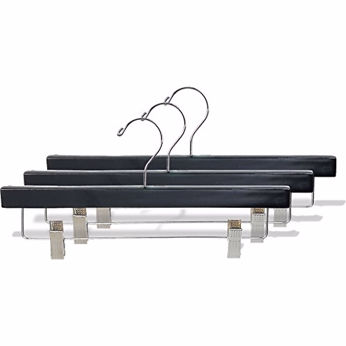 The Great American Hanger Company Wooden Bottom/Skirt Hangers, Black Finish, Box of 50 (500333-050)