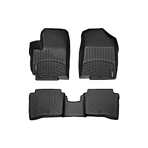 WeatherTech Custom Fit FloorLiners for Kia Rio - 1st & 2nd Row (44395-1-3), Black