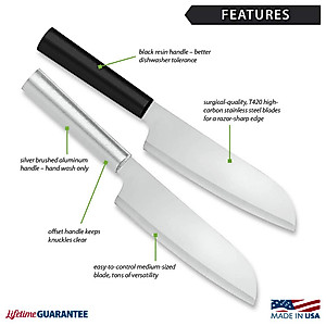 Rada Cutlery Cook’s Knife – Stainless Steel Blade and Black Steel Resin Handle Made in USA, 10-7/8 Inches