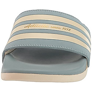 adidas Unisex Adilette Comfort Slide Sandal, Magic Grey/Wonder White/Gold Metallic, 19 US Women