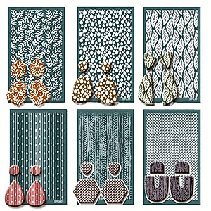 CHBC Silk Screen for Polymer Clay, Reusable Silk Screen Stencils for Polymer Clay, Printing on Clay & Other Jewelry Making Clay Earrings Decoration (1#)