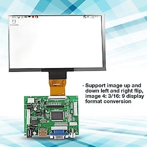 Qioni 7 inch 1024 * 600 LCD TFT Display HDMI VGA Monitor for Raspberry Pi 3/2/ Computer Display and Driver Board, Flat Cable, USB Power Supply Cord, Remote Control