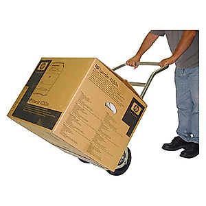 Raymond Steel Hand Truck with Angled Handle, Airless Rubber Wheels, 600 lbs Load Capacity, 14" Depth