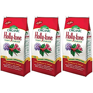 Espoma Organic Holly-tone 4-3-4 Natural & Organic Evergreen & Azalea Plant Food; 4 lb. Bag; The Original & Best Fertilizer for all Acid Loving Plants including Rhododendrons & Hydrangeas. Pack of 3