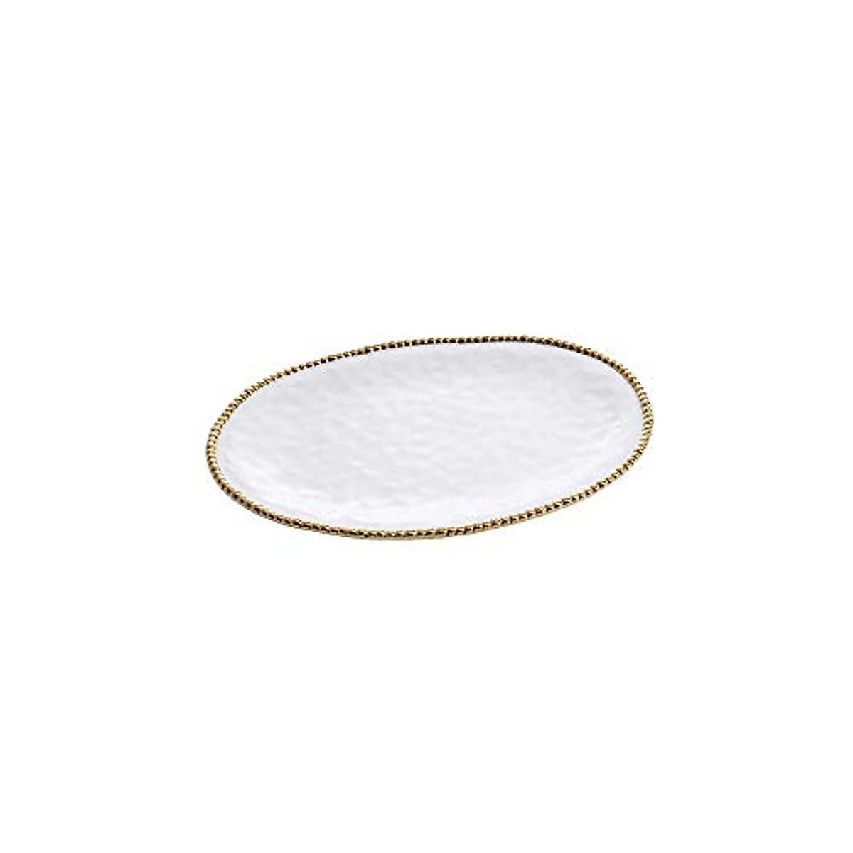 Pampa Bay Porcelain Large Oval Thanksgiving, Christmas, Hannukah, and Holiday and Party Serving Platter (White and Gold)