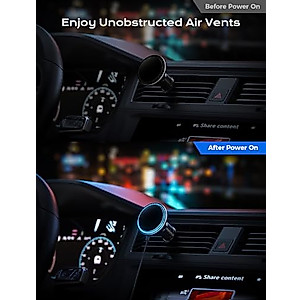 UPTOHIGH Magsafe Car Mount Charger, 15W Fast Charging LED Magnetic Wireless Car Charger, Air Vent Phone Holders for Your Car Magsafe Car Phone Holder for iPhone Samsung Galaxy, Google, Magsafe Case