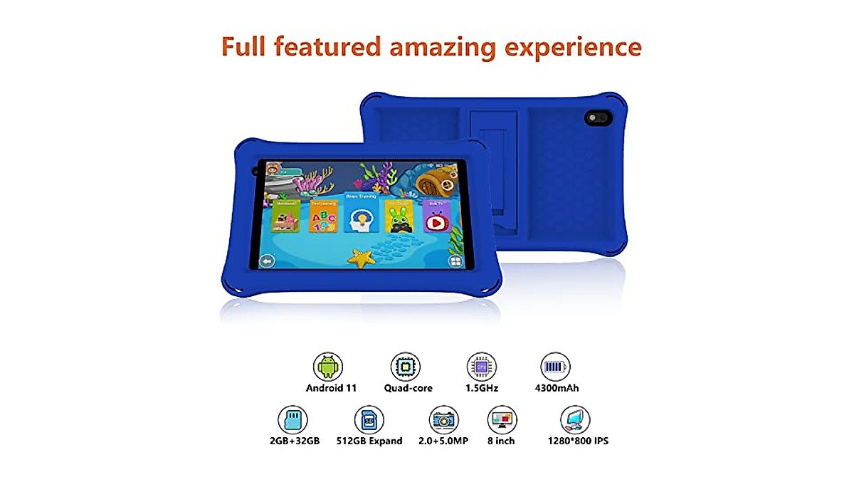ATOZEE 8 Inch Kids Tablet, Android 11 Toddler Tablet, 32GB ROM+2GB RAM ...