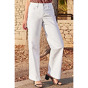 Royalty For Me Women's Wide Leg Sustainable Jean, White, 8