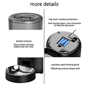 Mcacetine Automatic Cat Feeders, Auto 4L Timed Cat Dog Feeder Pet Dry Food Dispenser Smart cat Dog Feeder with Stainless Steel Bowl for Small Medium Pets