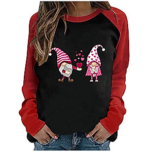 Women's Valentines Day Shirt Cute New Years Outfit Stocking Stuffers for Teens Womens Gifts for Christmas Black
