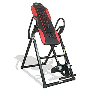 Health Gear ITM5500 Advanced Technology Inversion Table With Vibro Massage & Heat - Heavy Duty up to 300 lbs., Black/Red