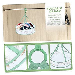 OFFSCH 1pc Clothes Basket Clothes Drying Rack Hanging mesh Drying Rack Collapsible Drying Rack for Clothes Makeup Towels Drying Basket Laundry Hanging Basket Earth Tones Polyester