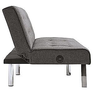 Signature Design by Ashley Sivley Modern Tufted Flip Flop Futon Sofa Bed, Dark Gray