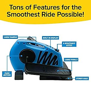 As Seen On TV BluTiger Seated Elliptical Machine - Burn Calories While Working, Reading & Watching TV - Large Pedals - Digital Display - Easily Assembles in Minutes - All Fitness Levels