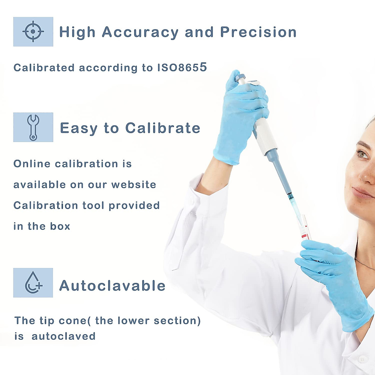 ONiLAB Lab Micropipette, Adjustable Volume Single Channel Pipettors,0.1-2.5ul