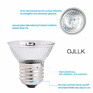 Reptile Tortoise UV Heat Lamp 25W 50W E27 Turtle Heating Lamp Basking Lamp UVA UVB Lizard Light Bulbs for Aquarium Turtle Tank Terrariums (4 PCS)