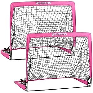Soccer Goal for Backyard Set of 2 - Size 2.9'x2.4' Portable Pop Up Practice Mini Soccer Goals with Carry Case - Lightweight and Foldable - Ideal for Kids Age 1-8