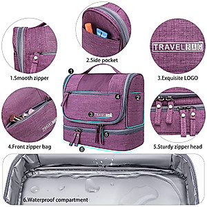 JUMENG Small Compact Hanging Travel Toiletry Bag Makeup Organizers Waterproof Cosmetic Bag Bathroom Shower Storage Bag Dop Kit for Men and Women