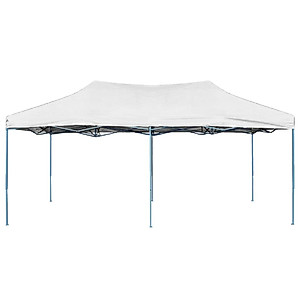 Professional Folding Party Tent,Outdoor Gazebo, Hardtop Gazebo,Backyard Gazebo,Garden Gazebo,UV and Water Resistant,for Parties,Wedding,Outdoor Events,BBQ,9.8'x19.7' Steel White