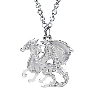 BONSNY Enamel Fantasy Dragon Dinosaur Necklaces Pendant for Women Jewelry Lucky Symbol (Purple)