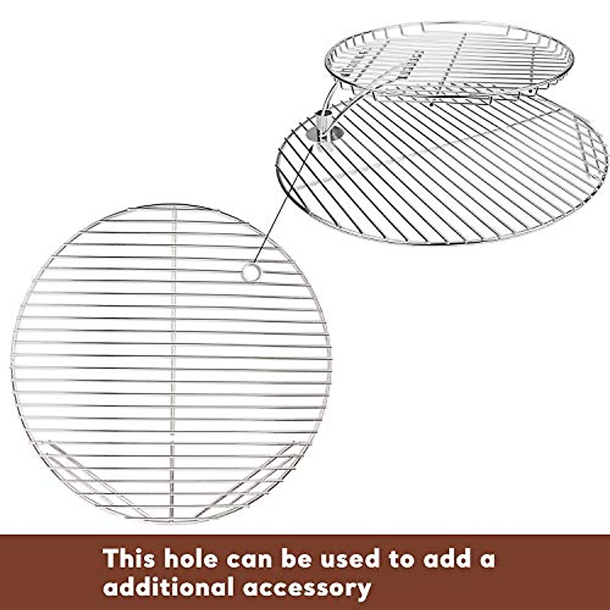 QuliMetal 19.5" 304 Stainless Steel Round Cooking Grid Grate for Akorn Kamado Ceramic Grill, Pit Boss K24, Louisiana Grills K24, Char-Griller 16620
