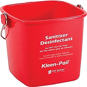 San Jamar Kleen-Pail® Plastic Cleaning Bucket 3 Quarts Red