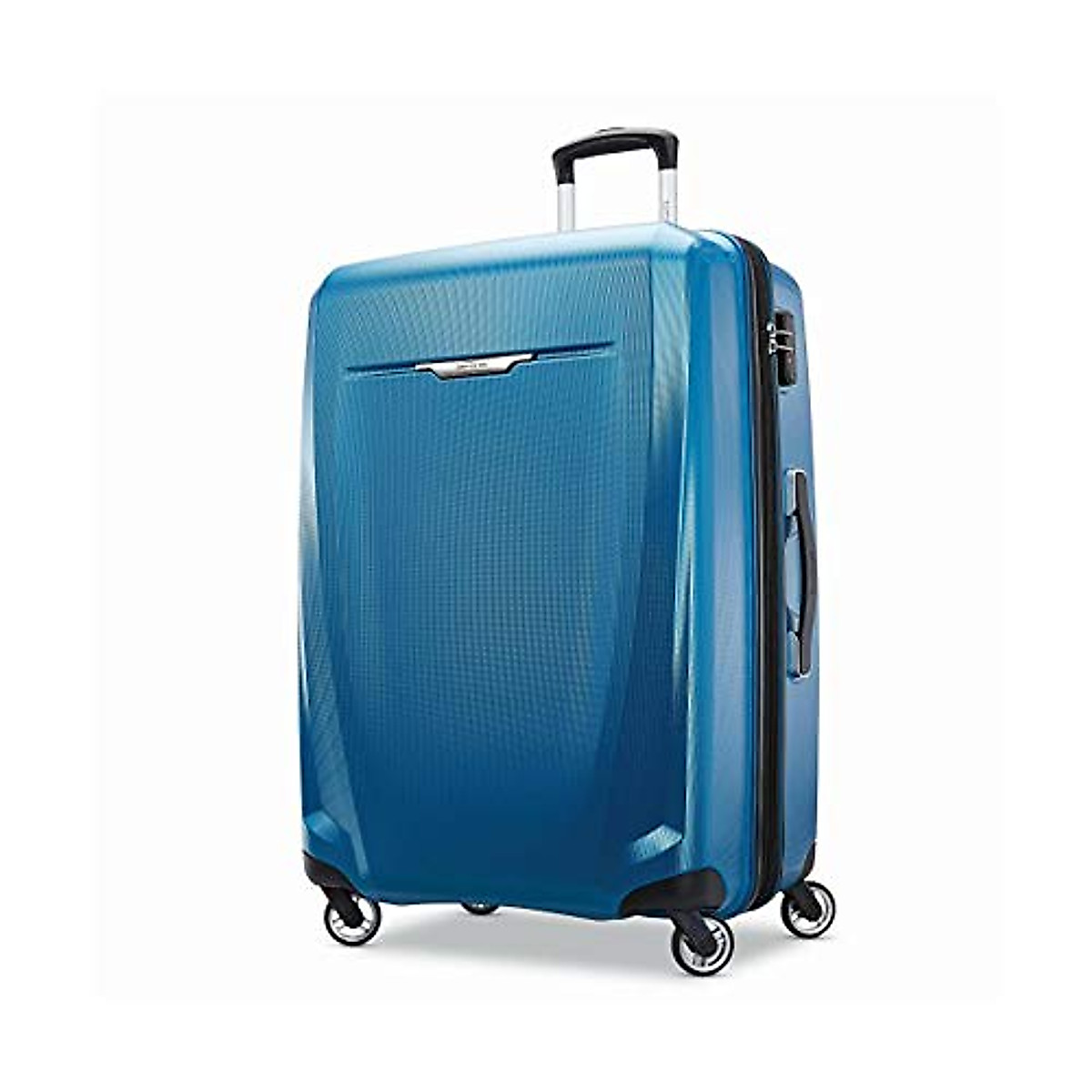 Samsonite Winfield 3 DLX Spinner 78/28 Checked Luggage, Blue (120754-1112) with Deco Gear 10 Piece Luggage Accessory Ultimate Travel Bundle