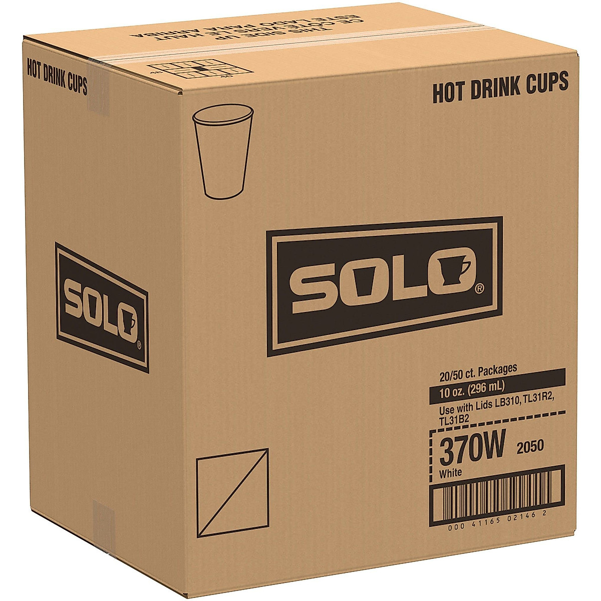 Solo 370W-2050 10 oz White SSP Paper Hot Cup (Case of 1000)