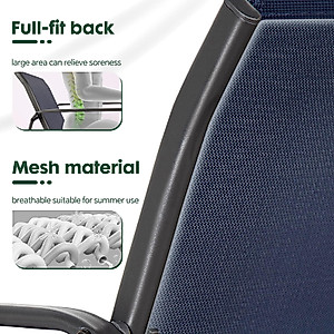 PAIQIAN 4 Piece Patio Outdoor Furniture Set with Strong Powder Coated Metal Frame One Love Seat, Two Single Chairs and one Table for Porch, Balcony, Backyad, Patio Conversation Set (Navy Blue)