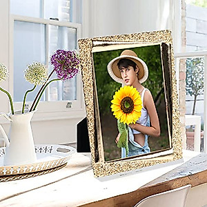 Kamiaha 5x7 Gold Picture Frame with High Definition Glass,2 Pack Modern Metal Photo Frame Display for Wall or Tabletop Display, Great Gift for Christmas or Wedding