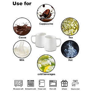 T-WARE 16 Oz Coffee Mugs Set of 2, White Speckled Ceramic Mug, Coffee Cups Ceramic