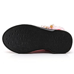 DADAWEN Girl's Waterproof Lace Bowknot Side Zipper Fur Winter Boots (Toddler/Little Kid/Big Kid) Pink(Update) US Size 2 M Little Kid