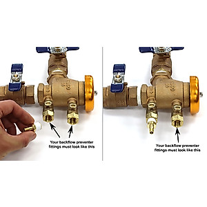 Schrader Valve to Male NPT Fittings | Adapters to Winterize Backflow Preventer and Pressure Vacuum Breaker (PVB) for Sprinkler Systems| Blowout Method Using Air Compressor (Lead-Free Brass)