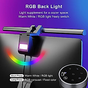 MG Monitor Light Bar, LED Computer Light with Wireless Controller RGB Monitor Backlight Auto-Dimming Hue Tunable USB Powered Monitor Lamp Desktop Screen Bar for Desk/Gaming/Home/Office