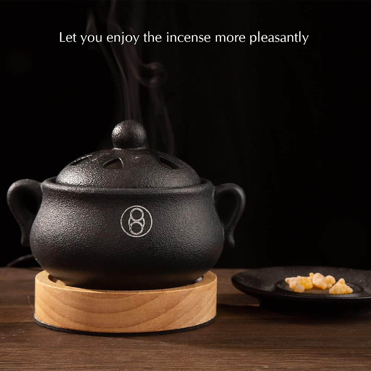 ZhengLong Electric Incense Burner with Timer, Frankincense Resin Burner, Oud Bakhoor Burner, Charcoal Free Quick How-to, Made Easy, No Open Flame, Eliminate Fire Hazards, Safer