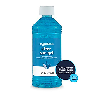 Amazon Basics After Sun Gel with Aloe Vera, Lidocaine and Menthol, 16 Fl Oz (Pack of 1) (Previously Solimo)