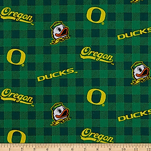 NCAA Oregon Ducks Buffalo Plaid Cotton, Fabric by the Yard