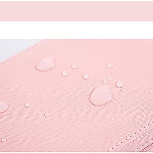 AN207 Portable Pu Simple Ear Stud Jewlery Box Zipper Earrings Ring Necklace Multi-Functional Jewelry Box Small Jewelry (Color : Pink)