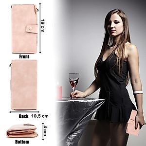 TAN.TOMI Wallet Women, Vegan Leather Women Wallet Large Capacity, Wallet for Women RFID Blocking with Multi Card Organizers