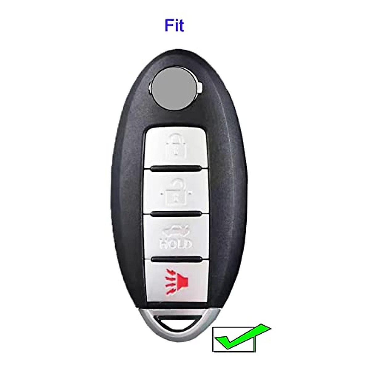 Guibuhuse Premium Soft Key Fob Cover 360°Protection Fits for Nissan Altima 2007 2008 2009 2010 2011 2012 Maxima 09-2013 2014 Murano 370Z Infiniti EX35 FX35 G37 G25 (White)