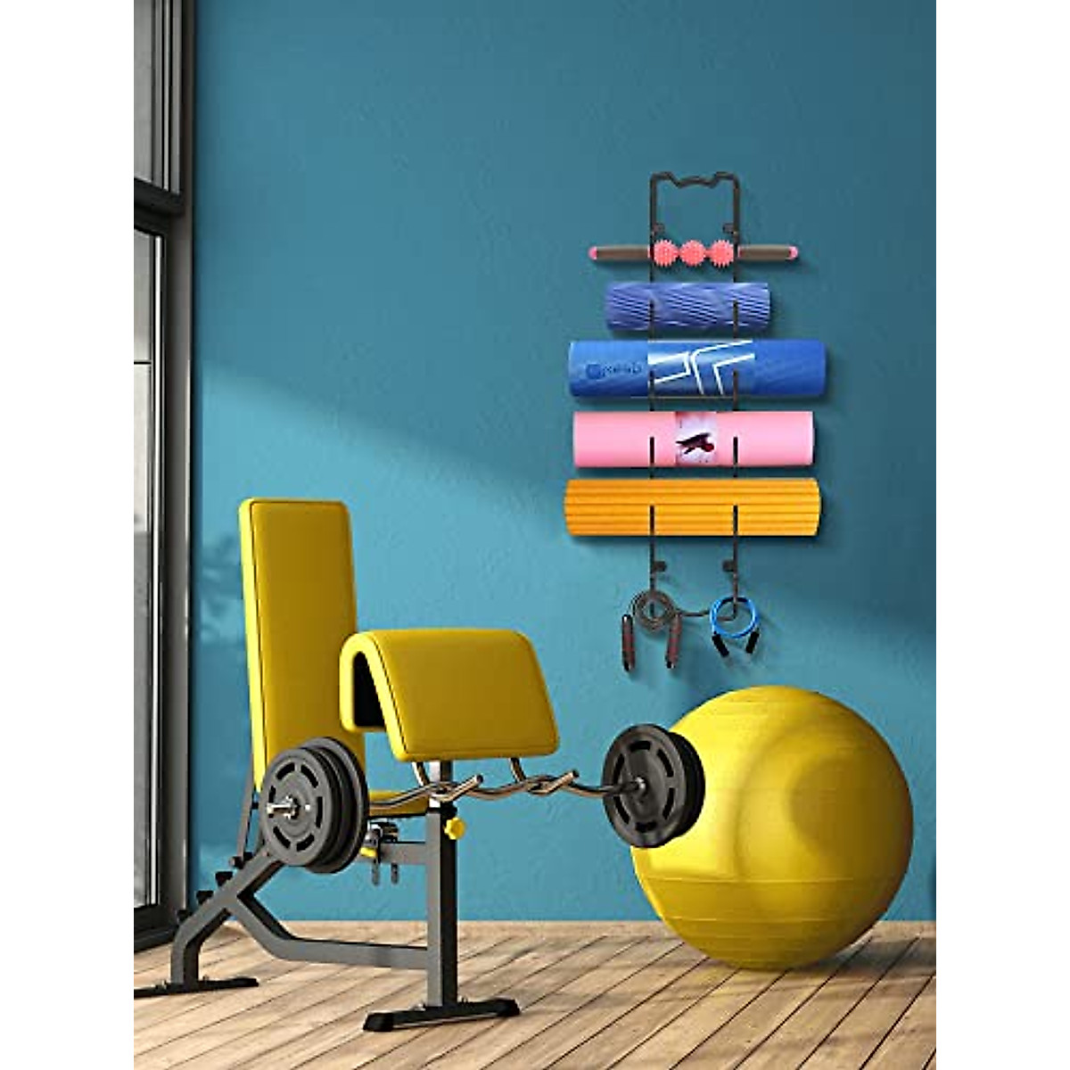 Elbourn Towel Rack Wall Mounted Metal Wine Rack Washcloths Bathrobe Storage Shelf Organizer Hand Towels Holder for Bathroom Cloakroom - Black